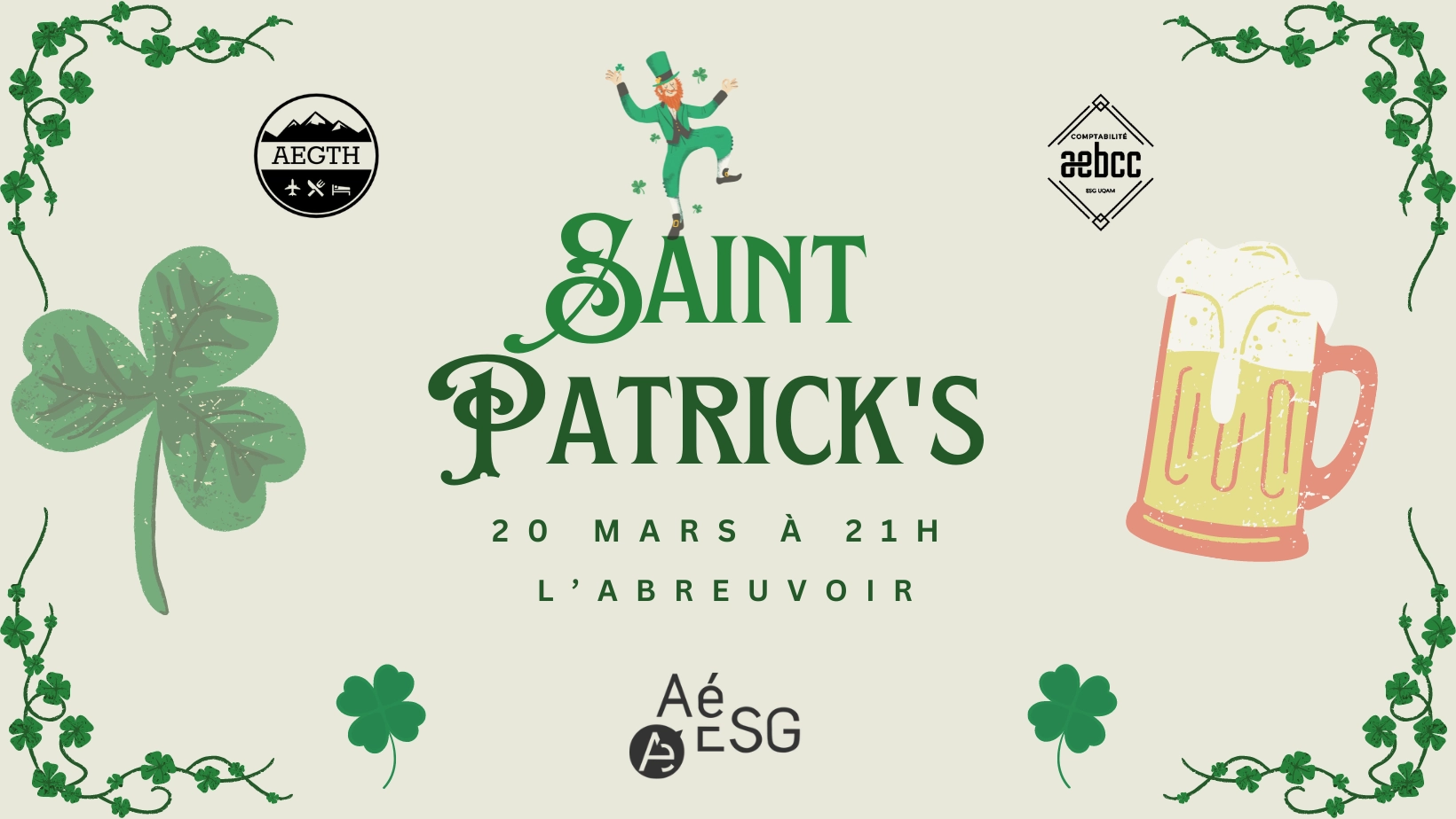 Événements - Party mi-session Saint-Patrick