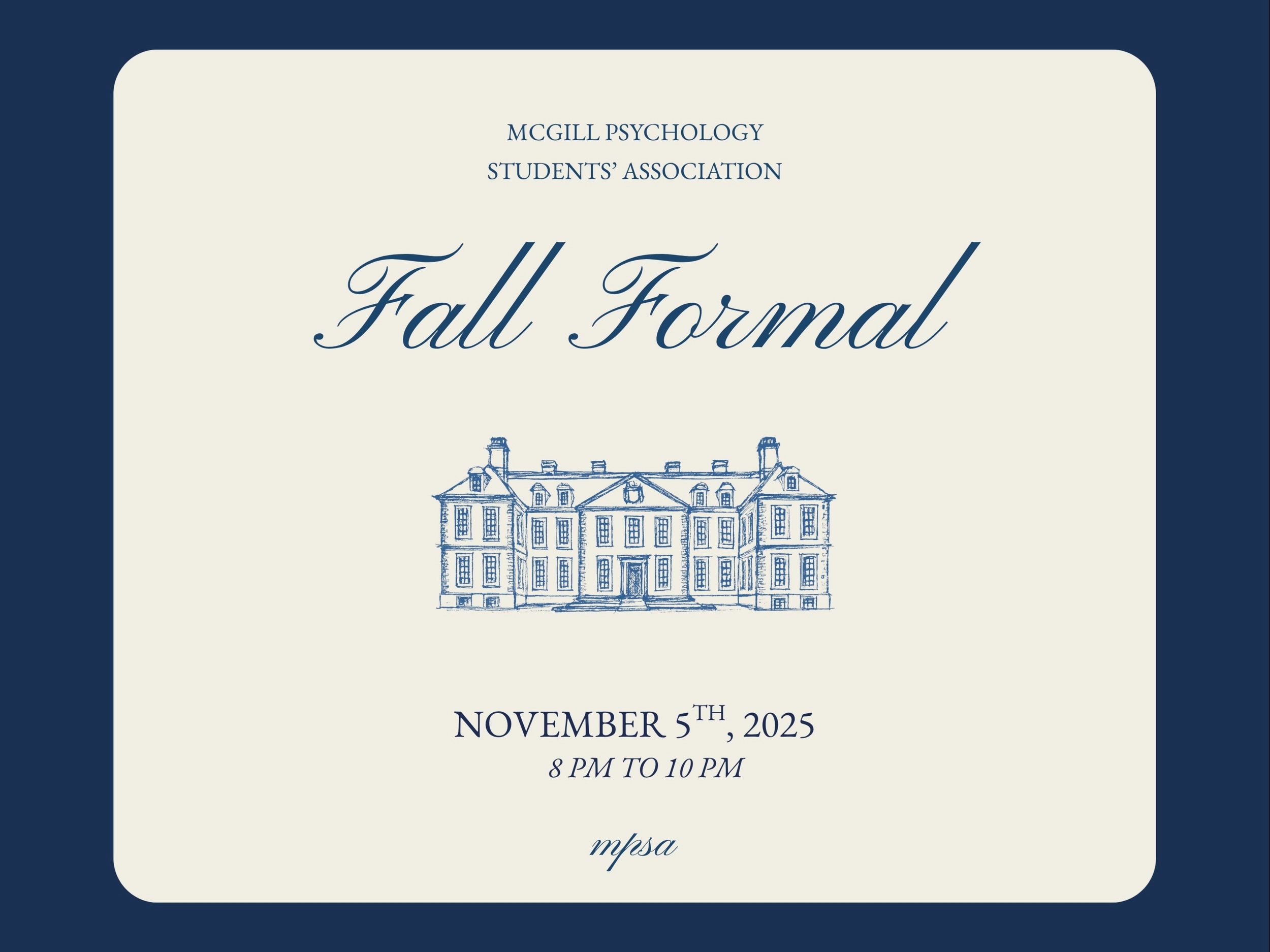 MPSA Psychology Fall Formal - jeudi 6 novembre 2025 à 01:00 | McGill ...